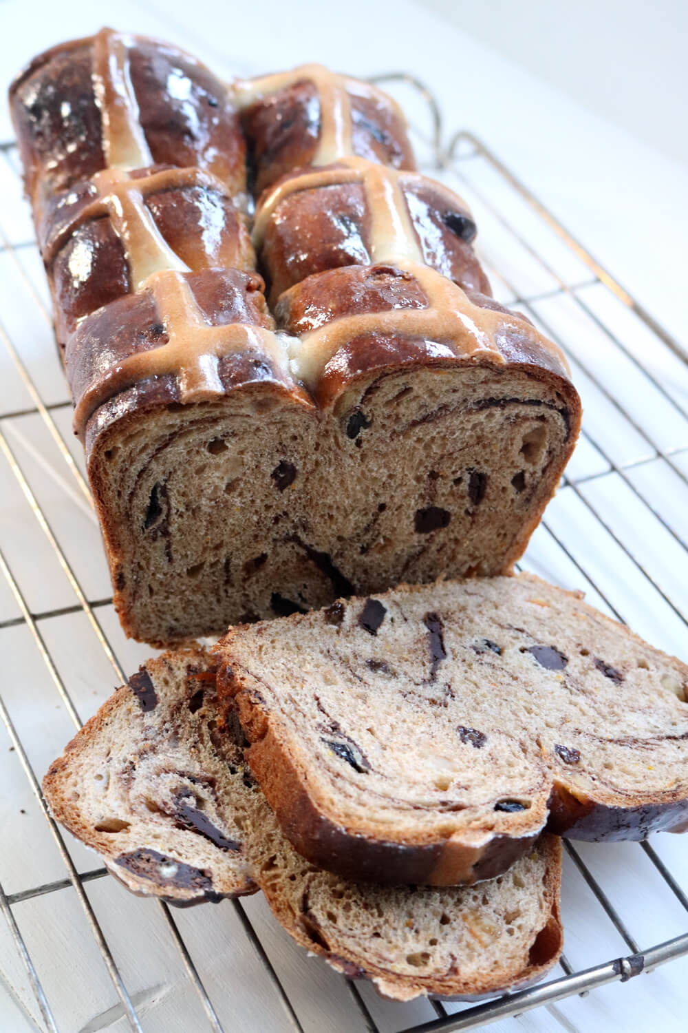 Chocolate and Orange Hot Cross Bun Loaf | Take Some Whisks
