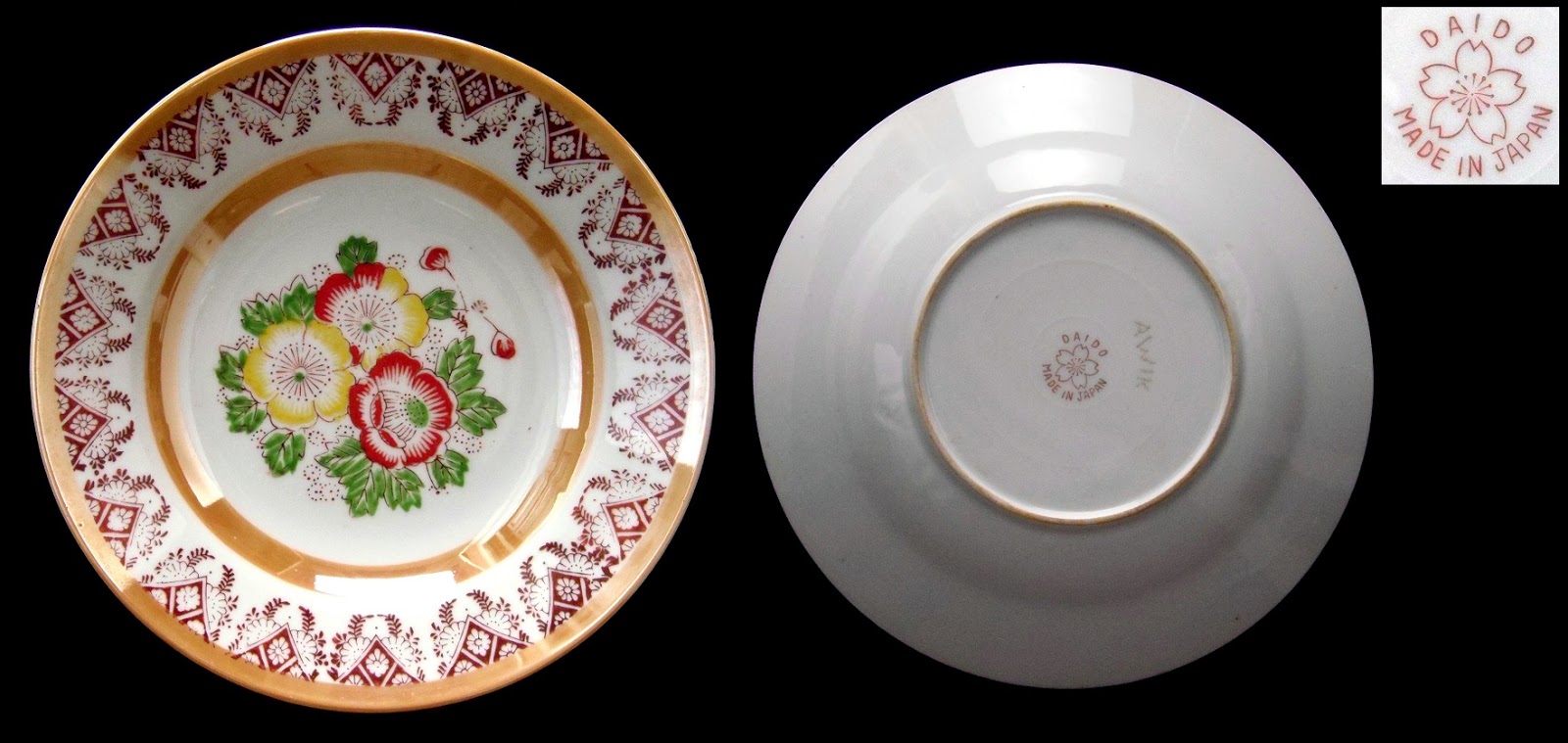 PATINA ANTIK: VINTAGE JAPANESE LUSTER FLOWER PLATES