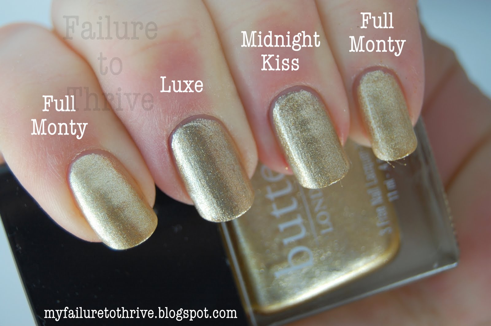 Failure to Thrive: Gold Polish Comparison Swatches Part 2
