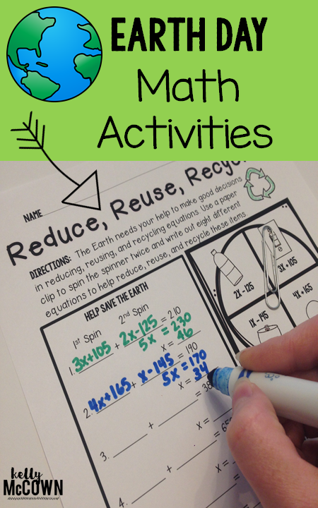 Kelly McCown: Earth Day Middle School Math Activities