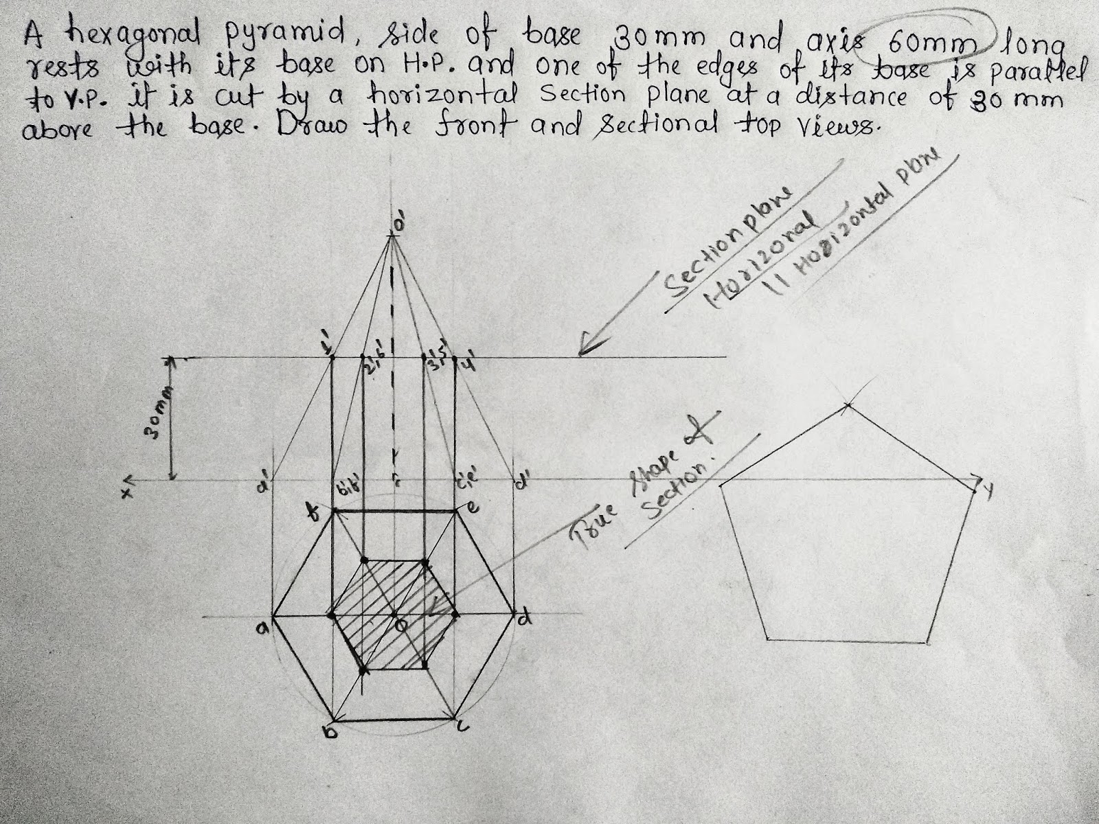 SECTION OF HEXAGONAL PYRAMID | VIKASH ACADEMY