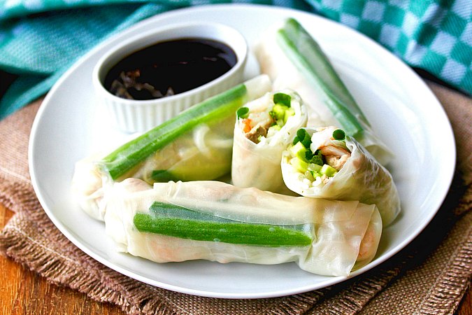 Vietnamese-Style Pork and Shrimp Spring Rolls with Cucumber and Mint ...