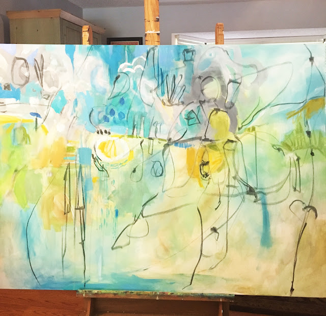 .: Large Abstract Painting In Progress This Week