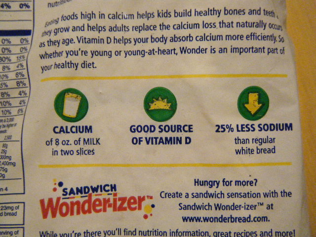 Wonder White Bread Nutrition Label | Besto Blog