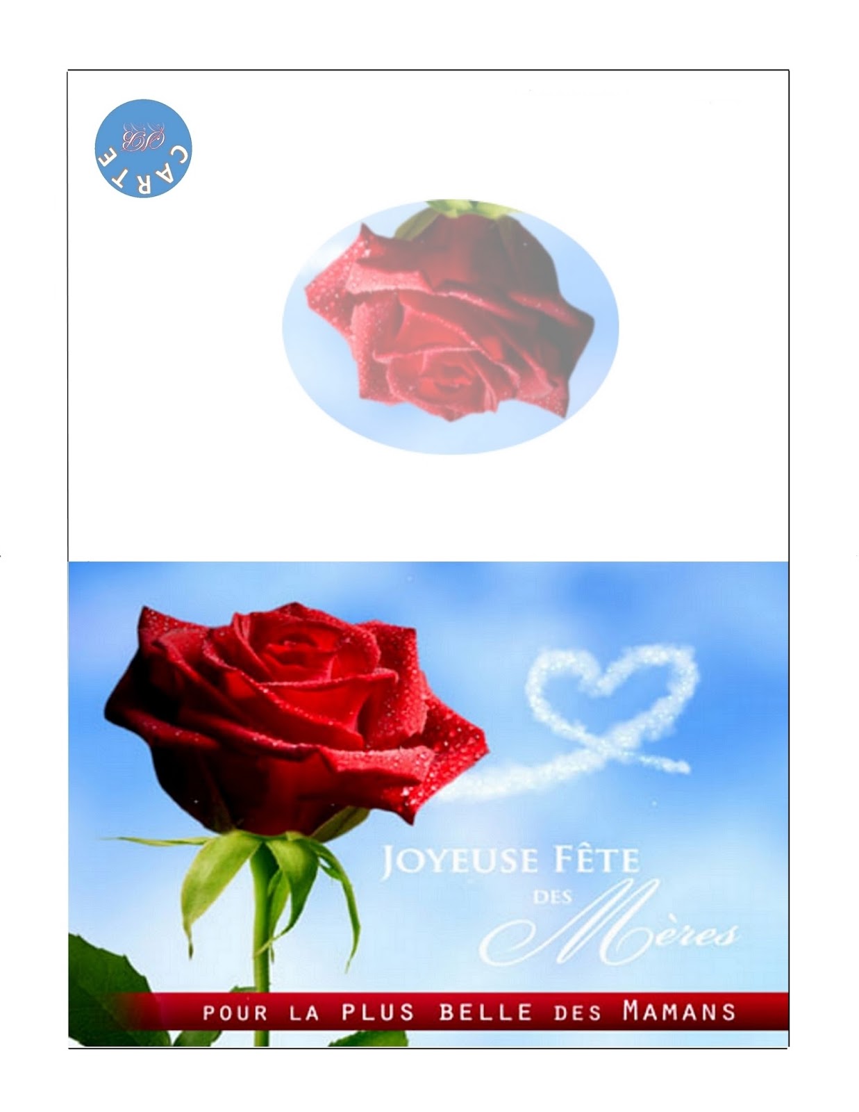 Carte gratuite à imprimer: Carte fête des mères gratuite à imprimer