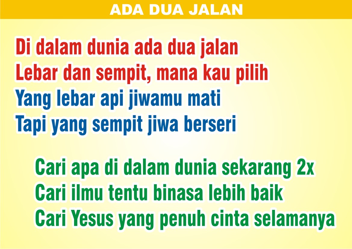 Lirik Lagu Pujian Rohani Kristen Sekolah Minggu Gereja Tuhan Yesus: ADA ...