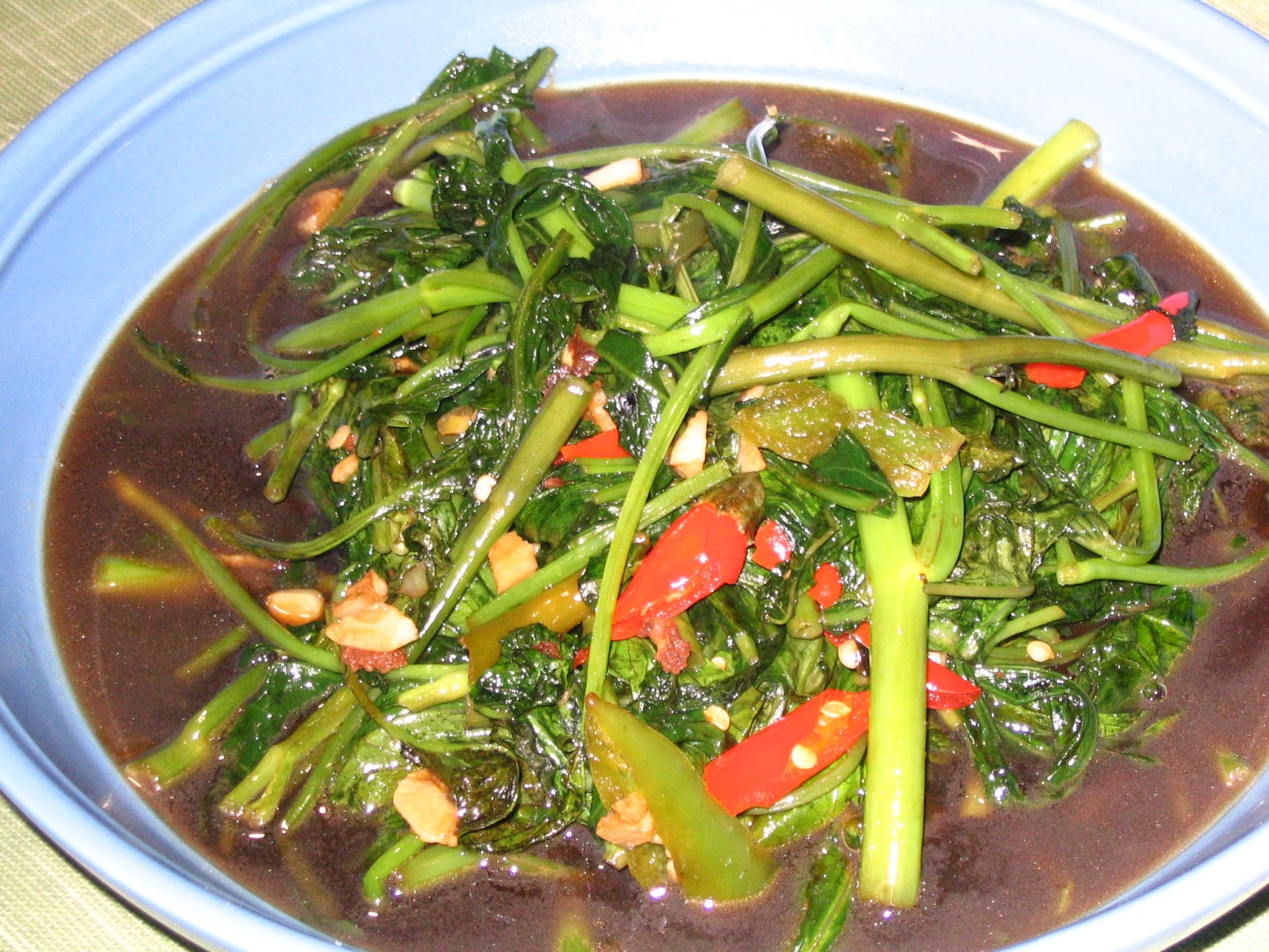 Thai Cooking with Jari: Stir fried water spinach (Pad-Puk-Bung) ผัดผักบุ้ง