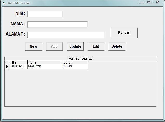 Welcome To My Blogger: Cara Koneksi Vibi dengan SQL Server