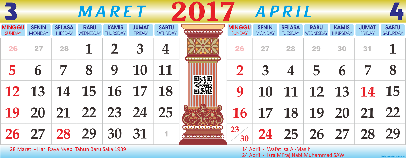 Kalender 2017 - Maret April