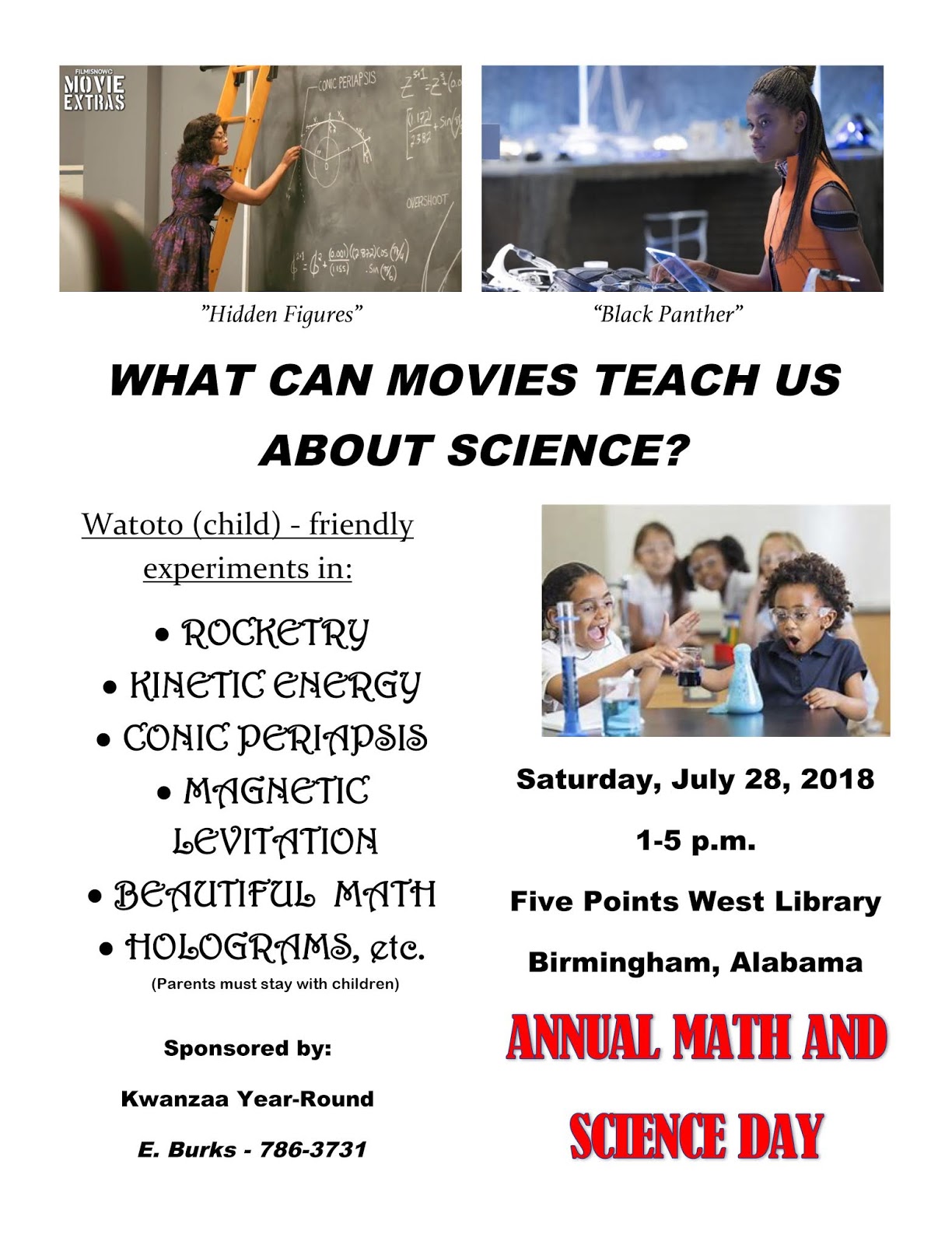 Math and Science Day to Take Place July 28 at Five Points West Library