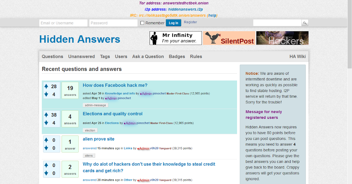 Hidden Answers | Deep Web Community