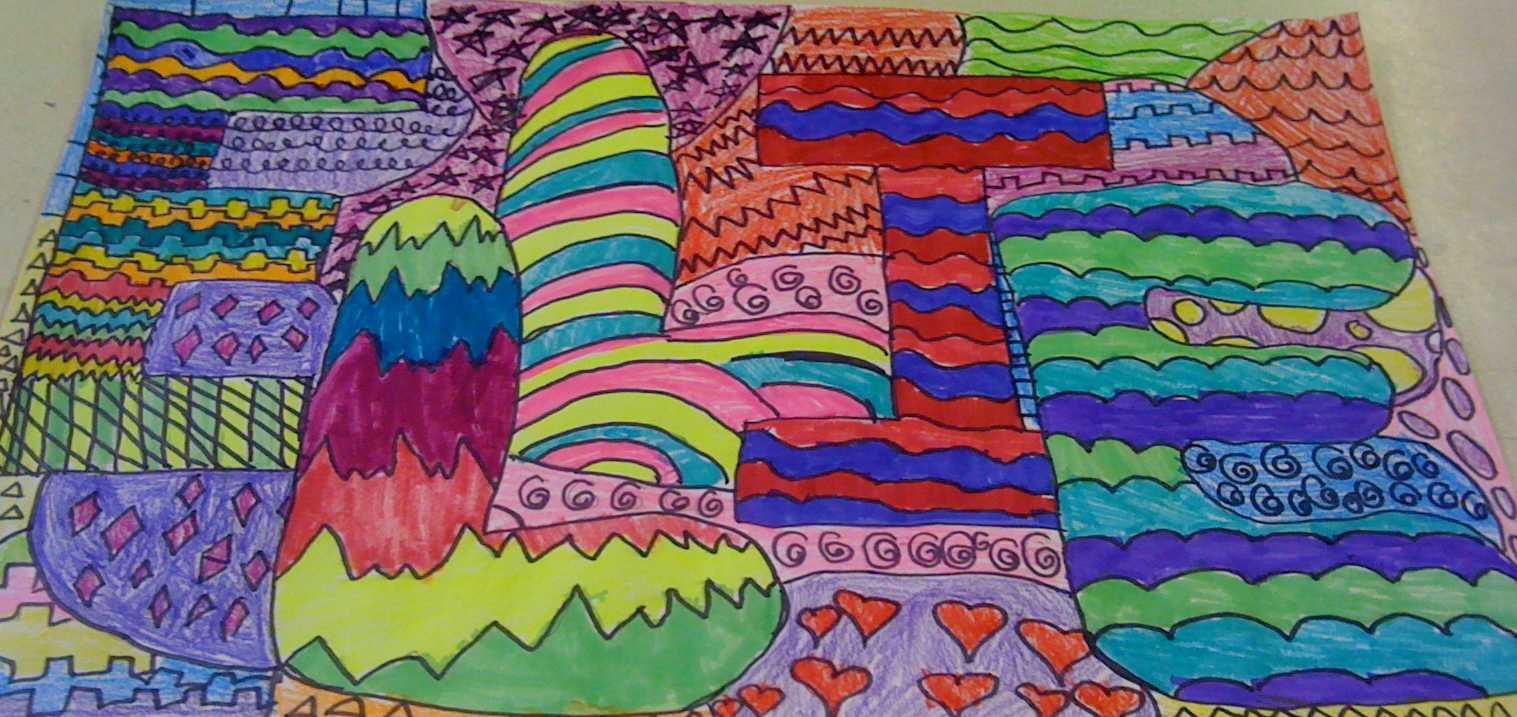 Nichols Art 2012-2013: 3rd Grade Name Designs Using Lines