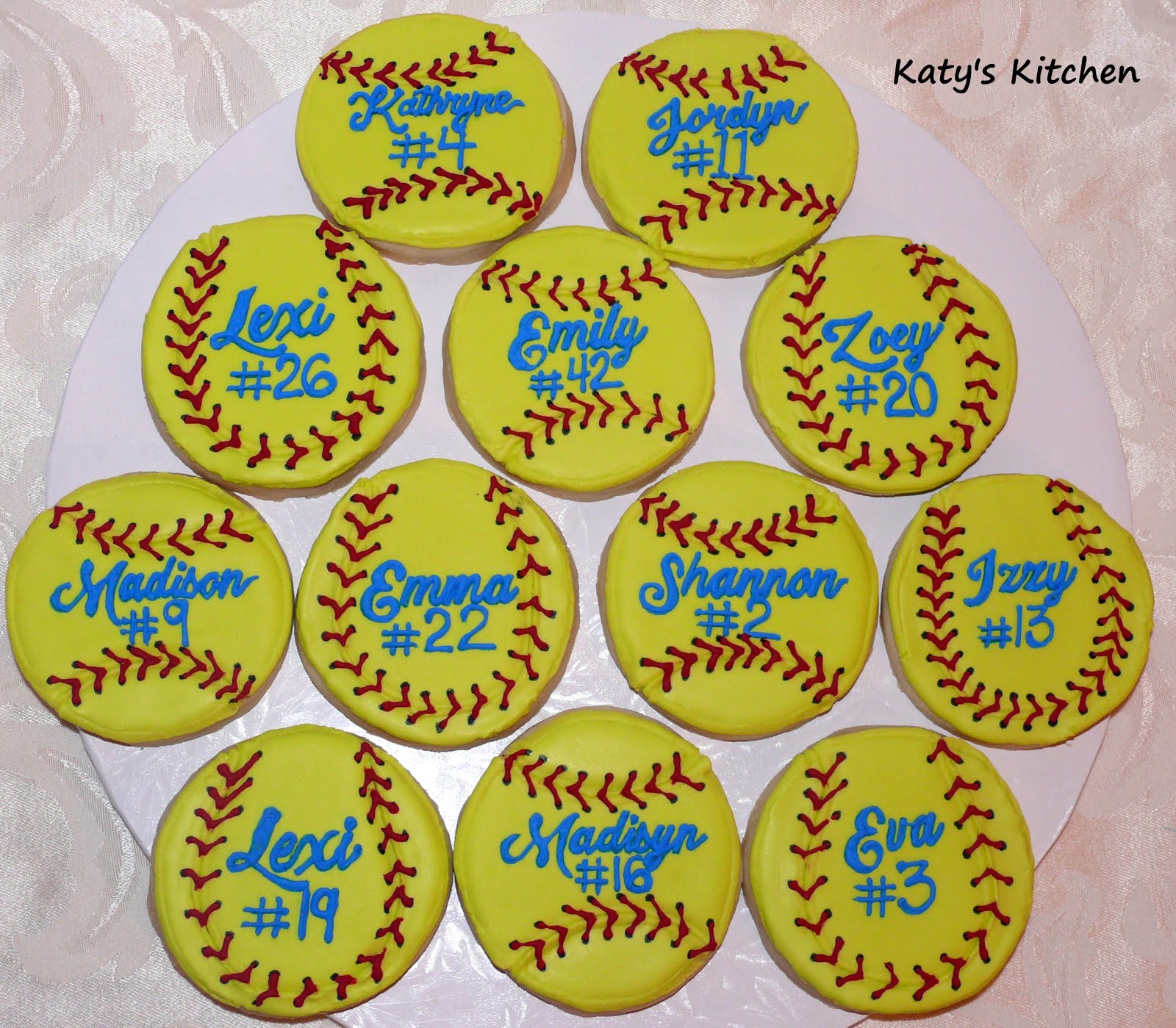 Katy's Kitchen: Personalized Softball Cookies