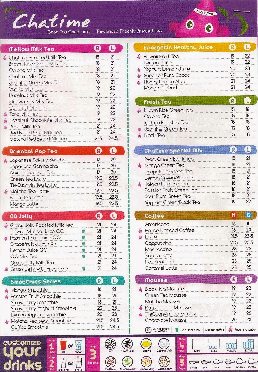 Daftar Menu dan Harga CHATIME - Belajar Sampai Tua