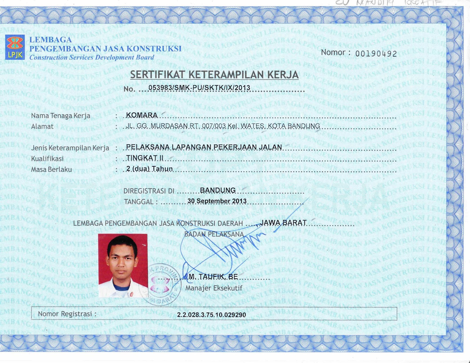 SIUP. SBU.KTA ~ CV. Mandiri Kreatif