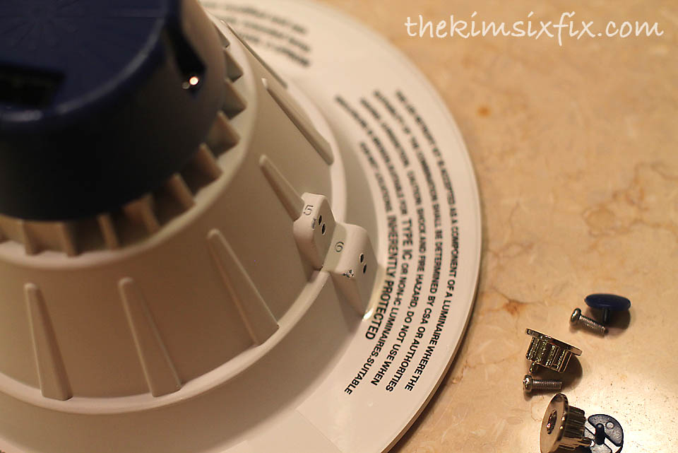 Since my lights were 6 inch I used the lower attachment point: