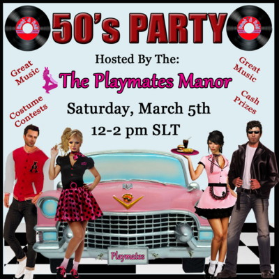 50's Party Hosted by The Playmates Manor- Saturday , March 5th 12-2pm ...