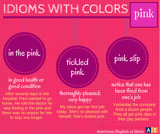 bits of English: Idioms with pink
