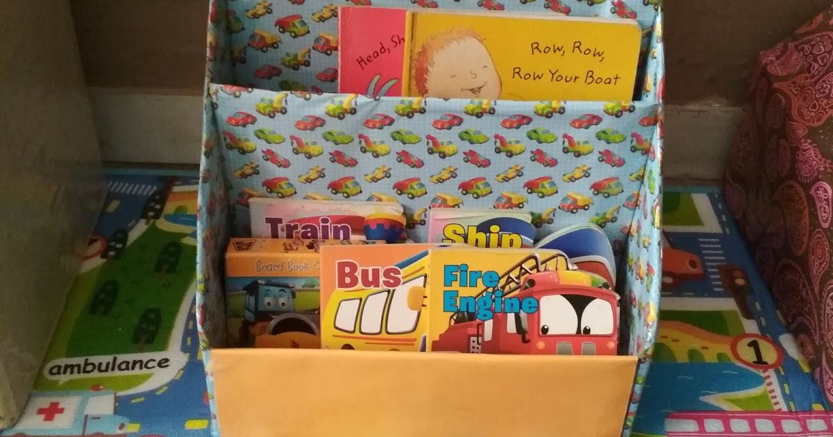 Sonshine Mumma: DIY Book Shelf | Cardboard Box Book Shelf