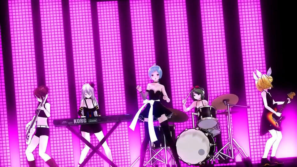 Videoclipes de Vocaloids: Rolling Girl (MMD Band Edition)
