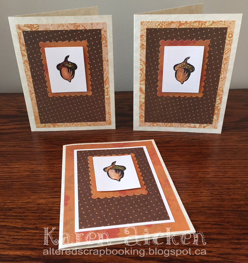 Altered Scrapbooking: Acorn Thanksgiving Cards