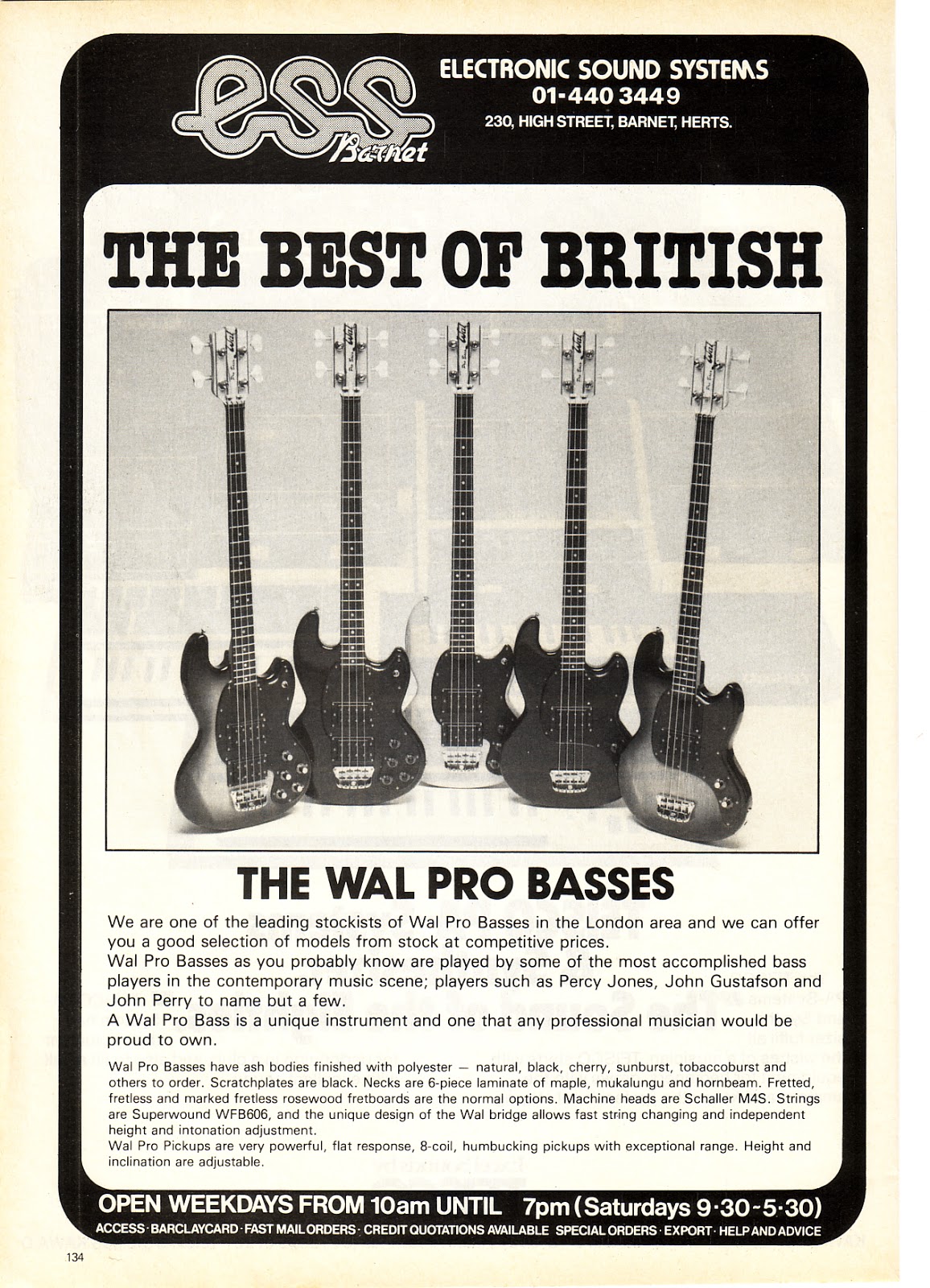 A HISTORY OF WAL BASSES: "Production line" basses (The Pro Series Basses)