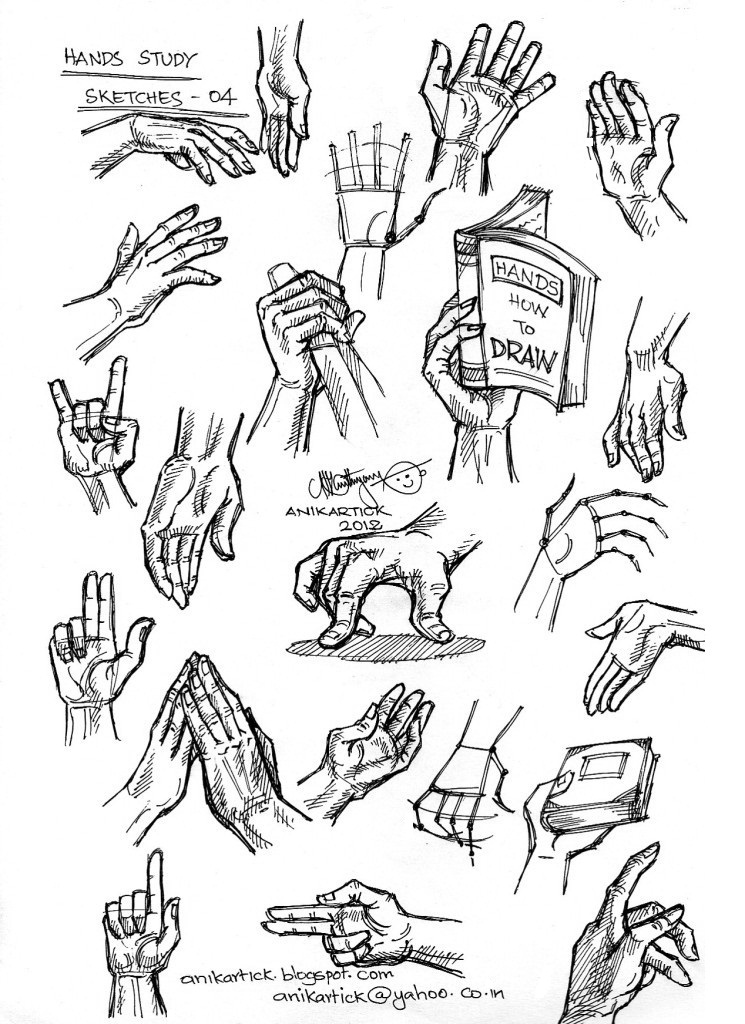 HANDS STUDY - Hands Sketches - How to Draw Hands in Many Poses,Angles ...