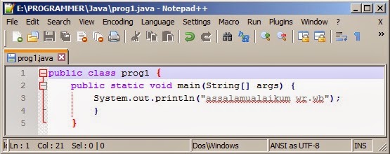 Program Java Pertama ~ Muhammad Anwari