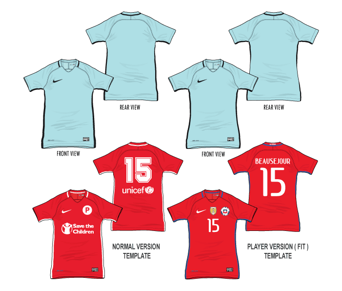 Football teams shirt and kits fan: Template Shirts Nike 2016