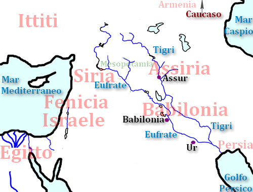 Storia Generale: Assiri e Babilonesi. Geografia: Mesopotamia, fiumi ...