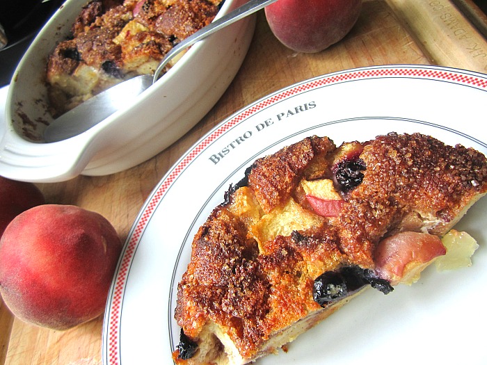 Peach Bread Pudding (made w/ stale DONUTS!)