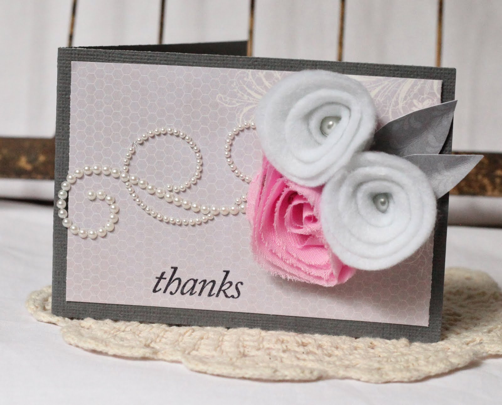 Pixie Dust Paperie: Trio of flowers card by Kandis Smith