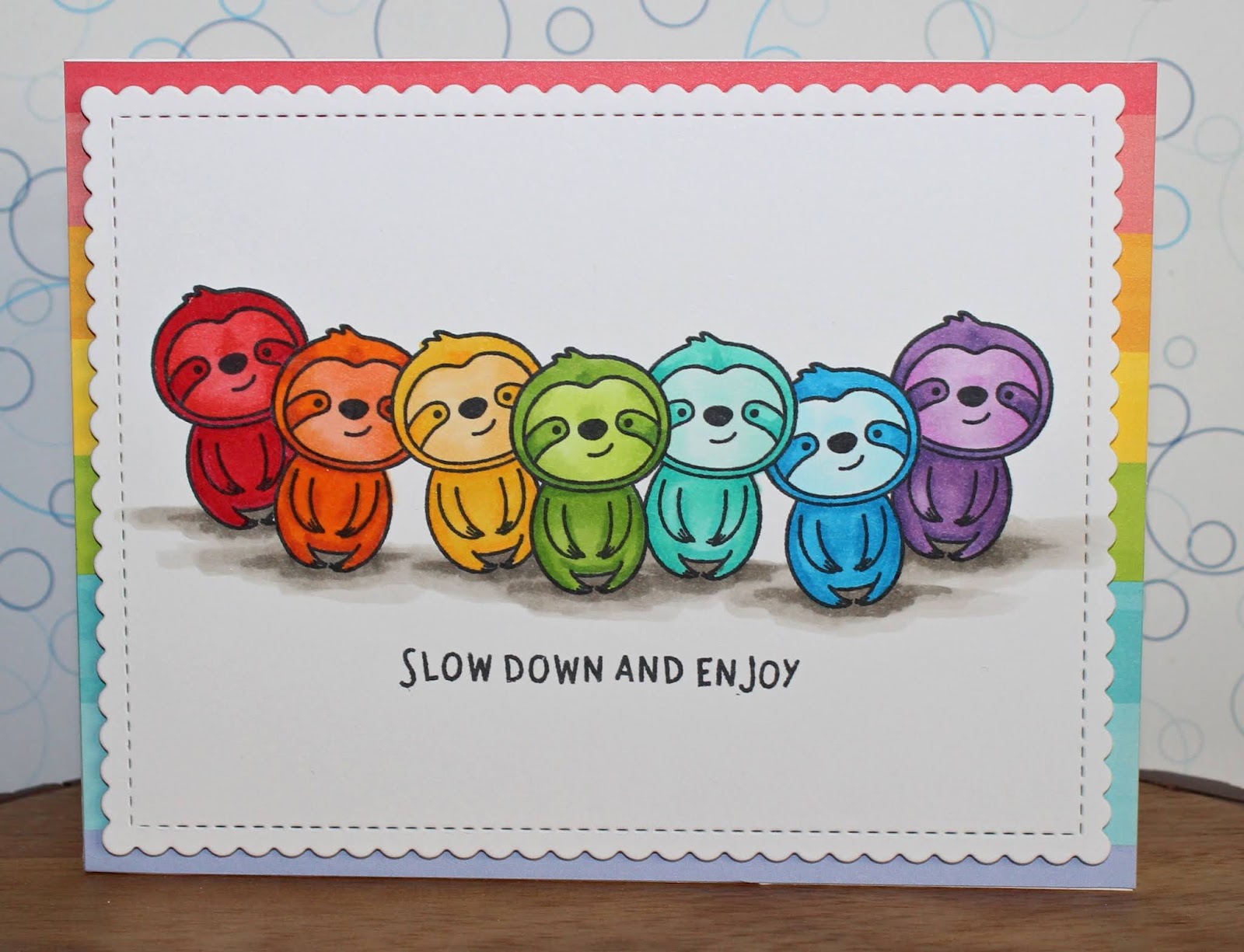 There's a Card for That: Hello Bluebird | Rainbow Sloths!