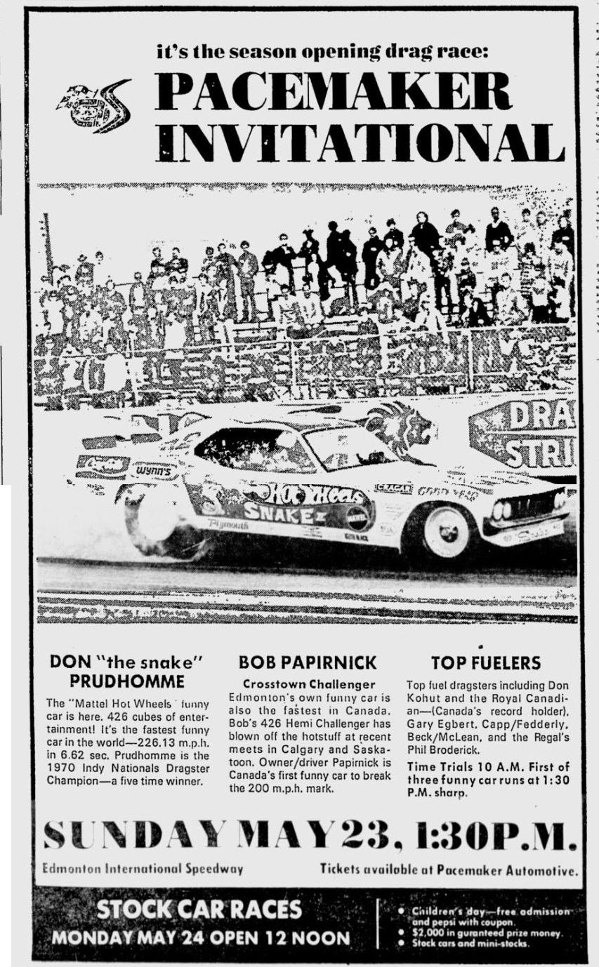 racin' thru the raindrops: Edmonton drag racing, 1971