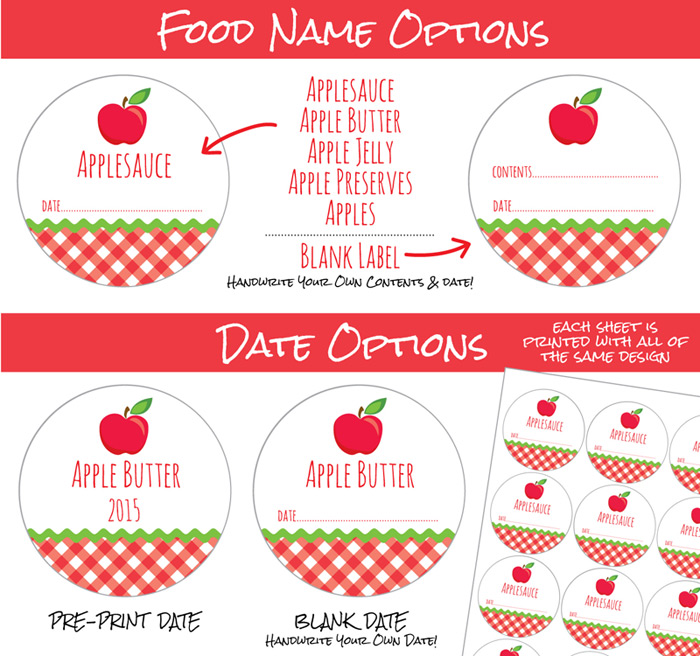 Colorful Adhesive Canning Jar Labels: Apple Canning Jar Labels ...