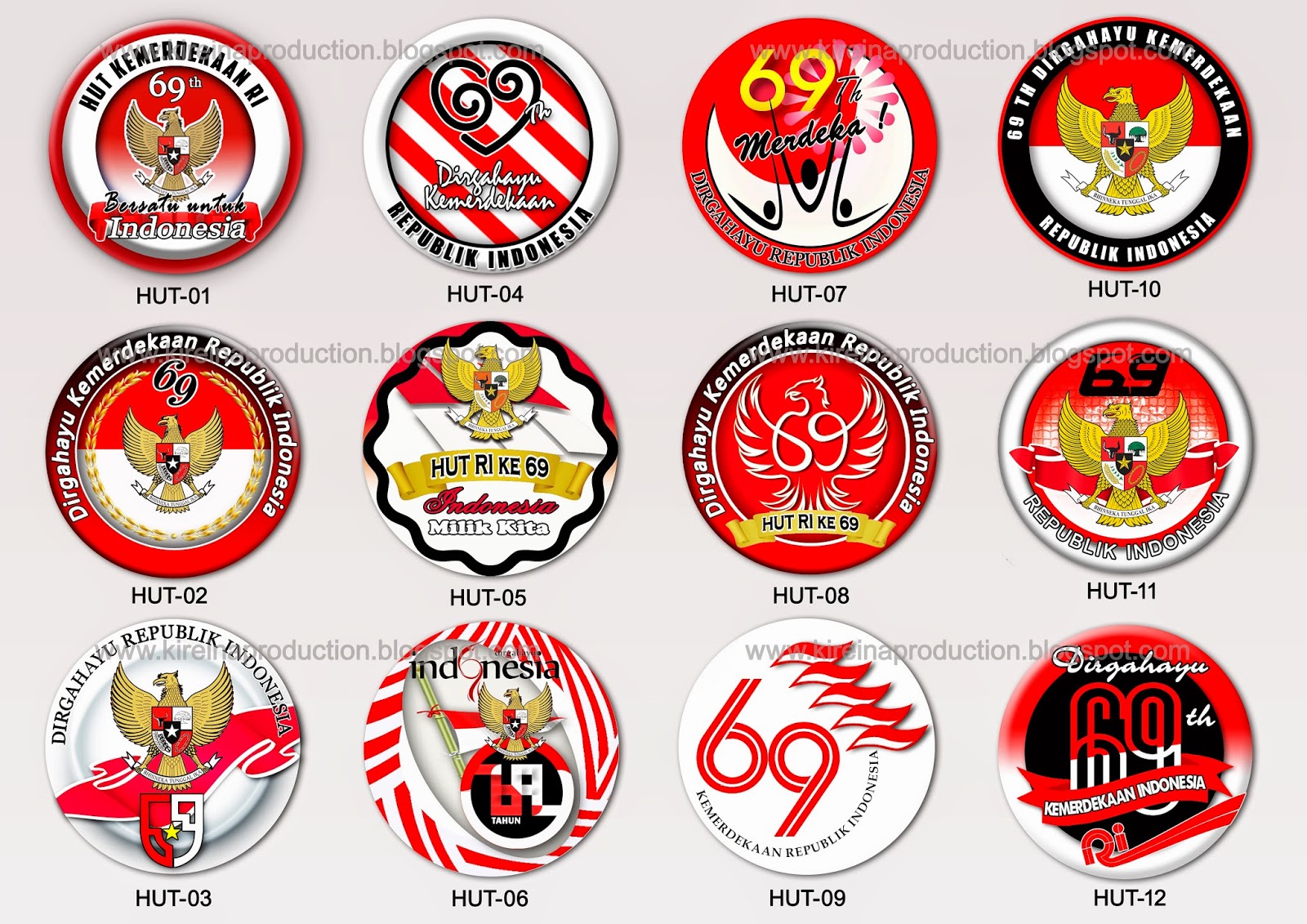 Beberapa desain PIN dalam rangka HUT Republik Indonesia ke 69- Kireina ...