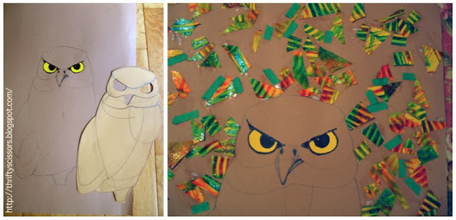 A Fall Collage Featuring An Owl | Thrifty Scissors