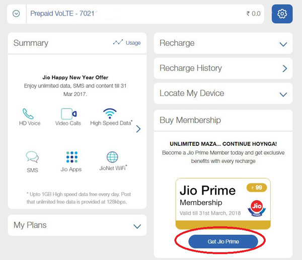 How to Subscribe Jio Prime from jio website?
