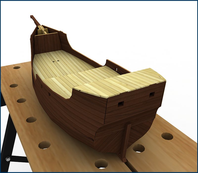 Nao Santa María 1492: Colocación de codaste de popa