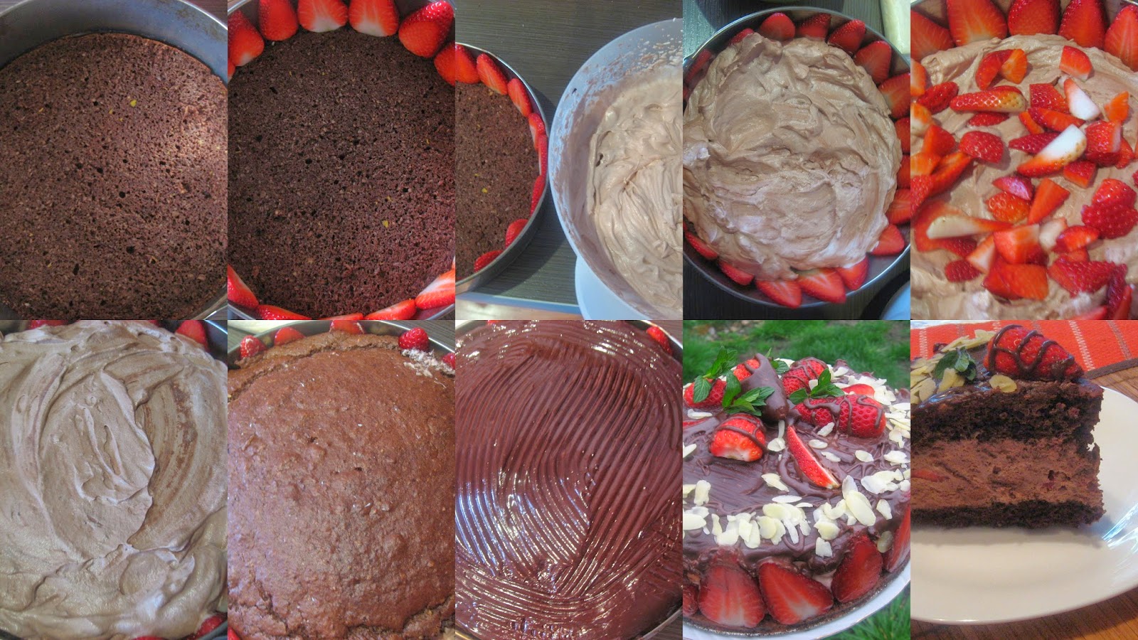 Tort cu ciocolata si capsuni