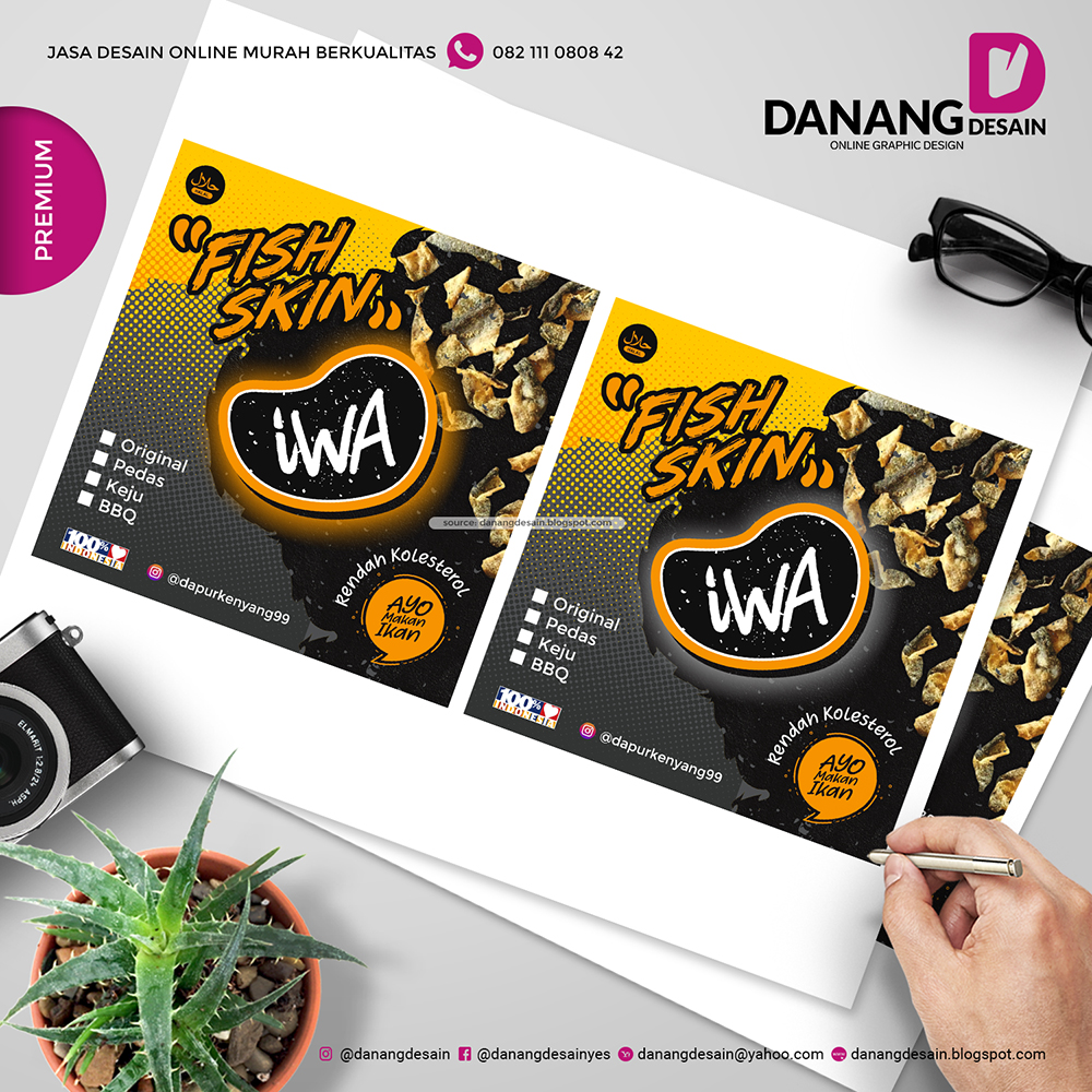 Contoh Desain Sticker Label Fish Skin - Contoh Desain Banner Spanduk