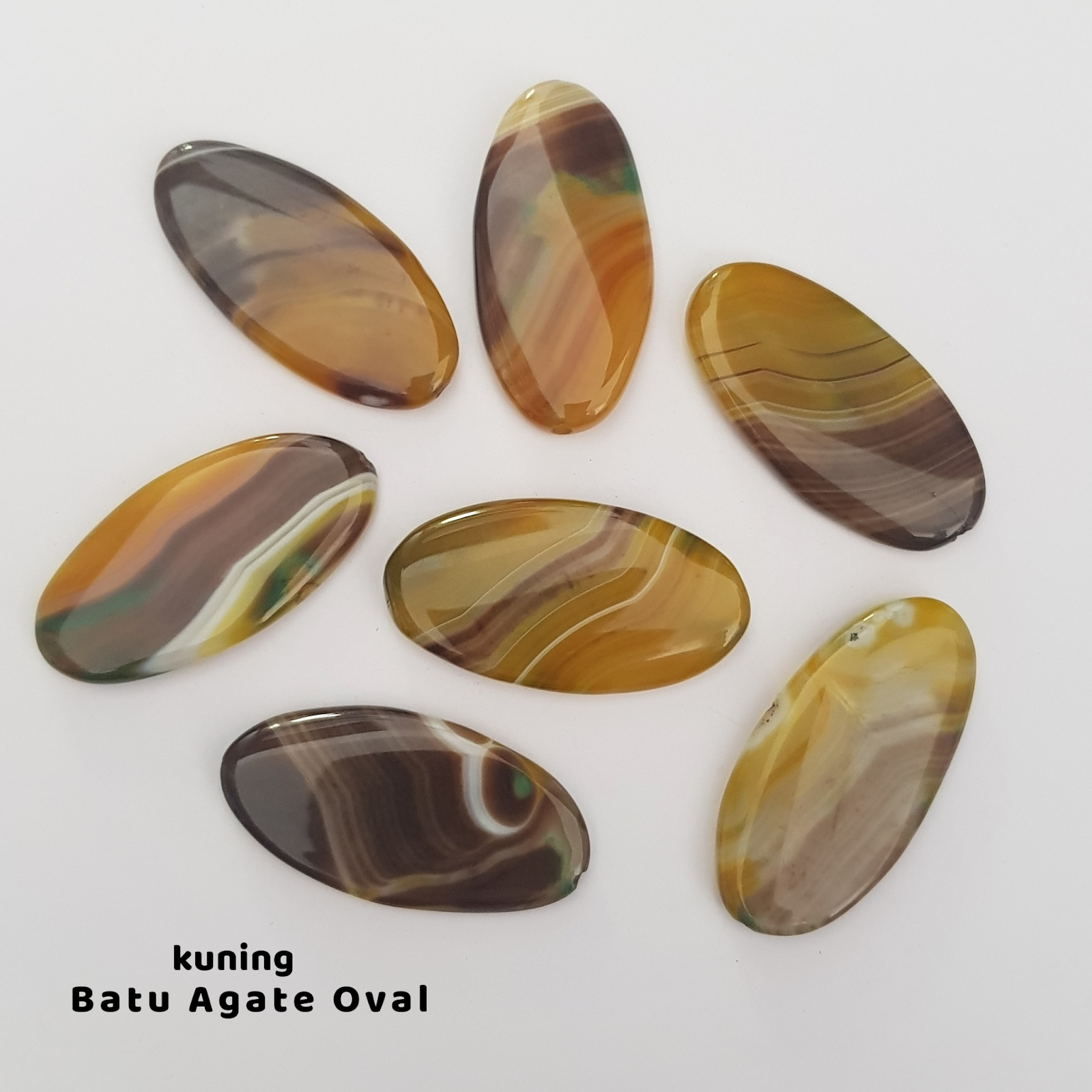 Batu Agate Oval - Toko Bahan Craft