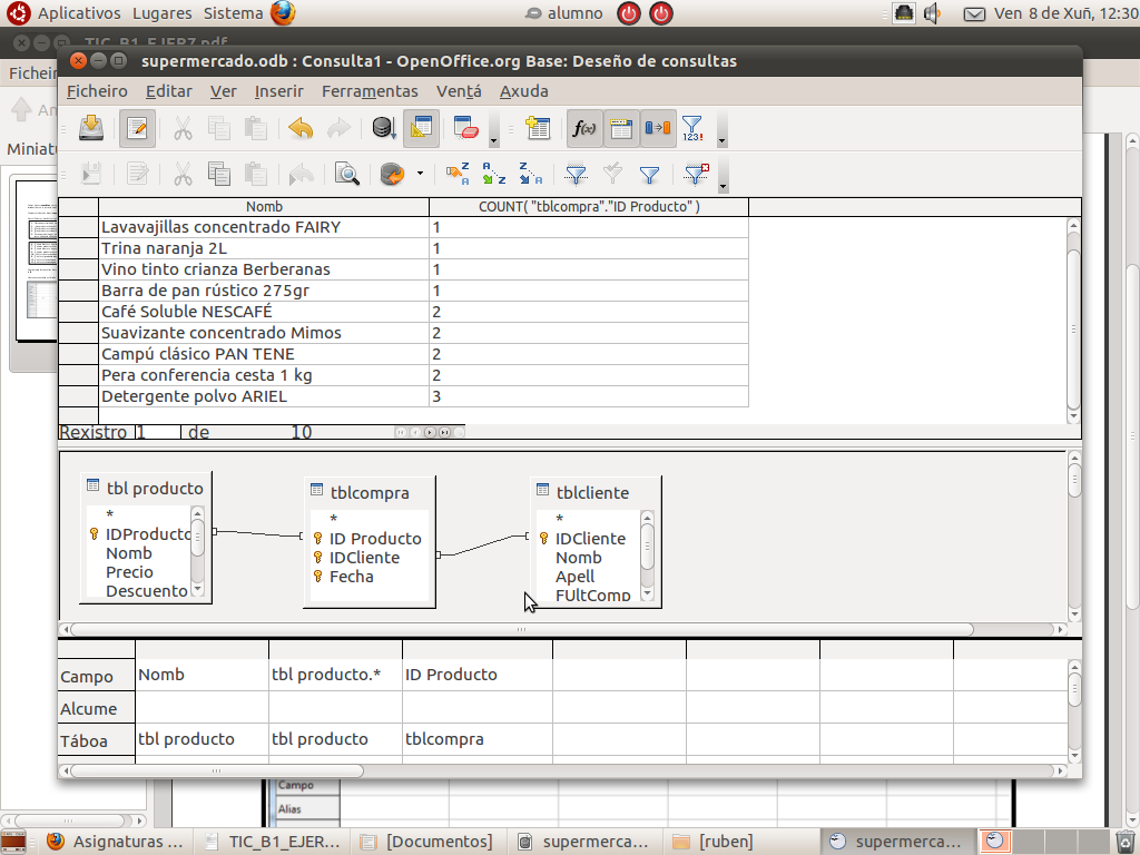 T.I.C: Base de datos de supermercado