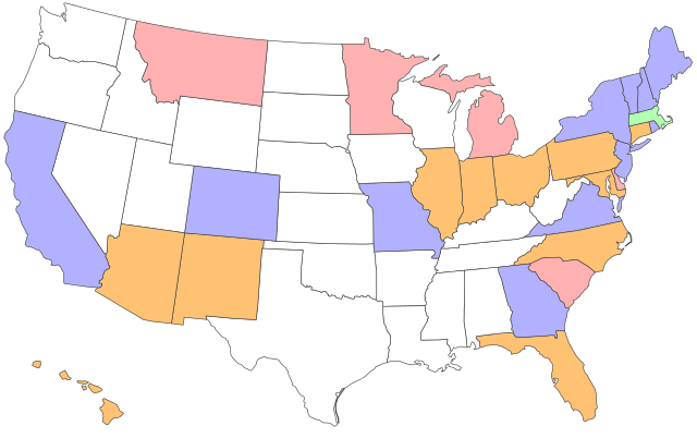 A Midnight Rider: States Visited