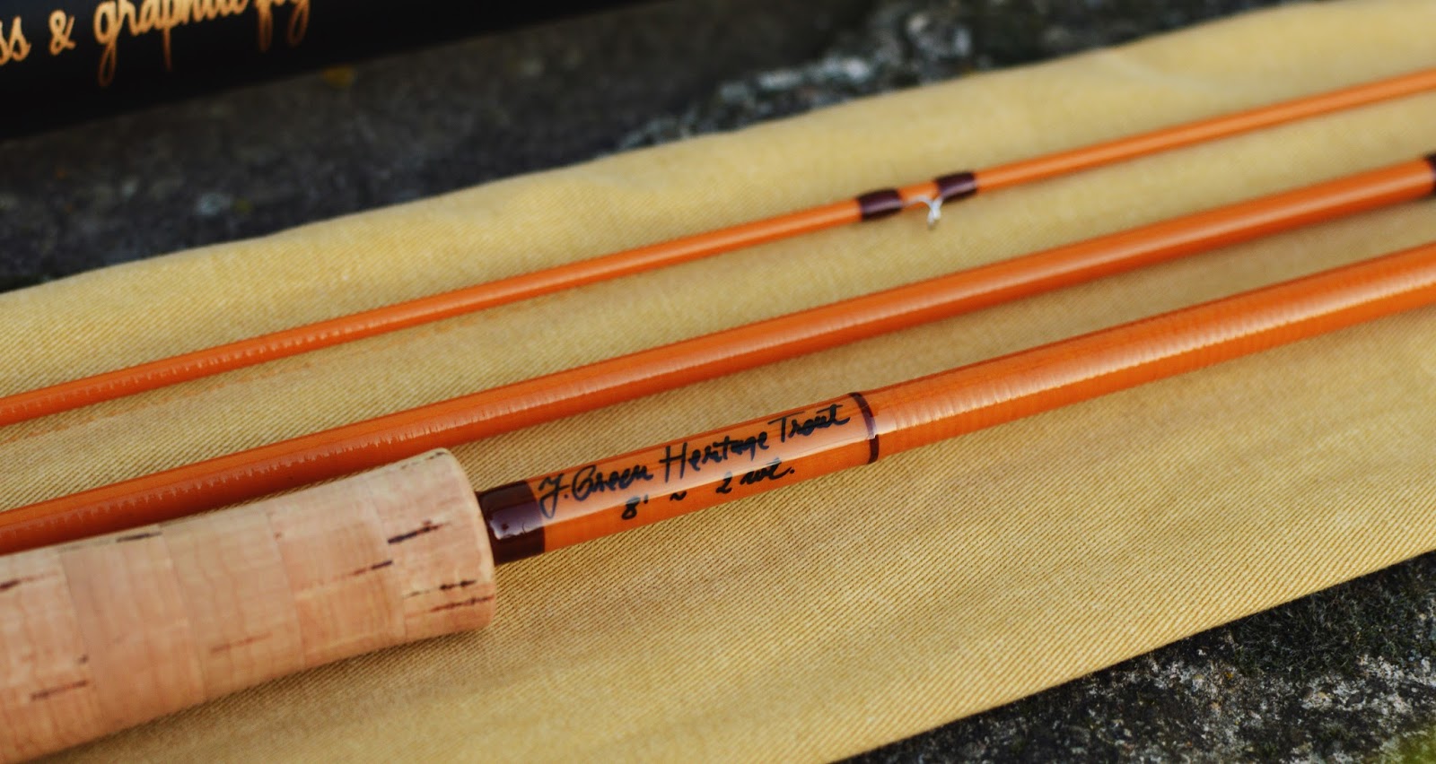 Handcrafted graphite and fiberglass fly rods: James Green glass