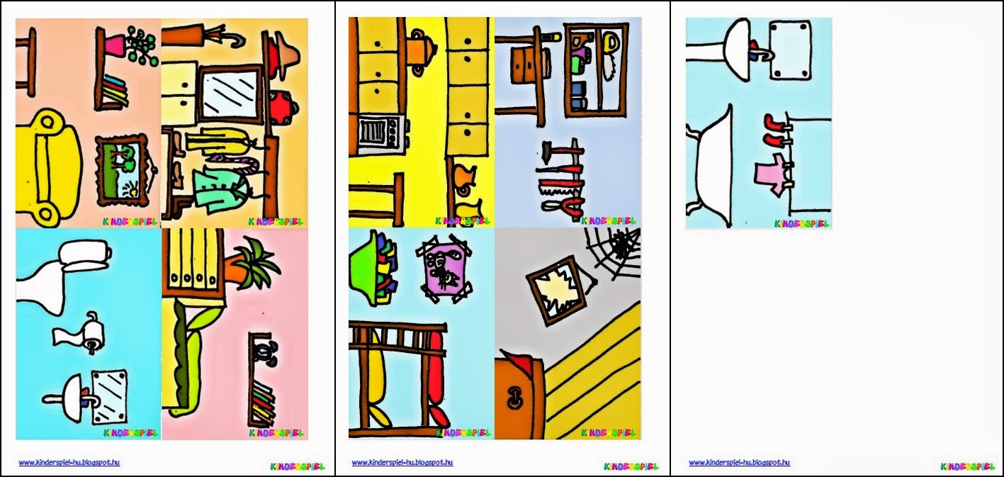 Kinderspiel: Zimmer Bildkarten- letölthető