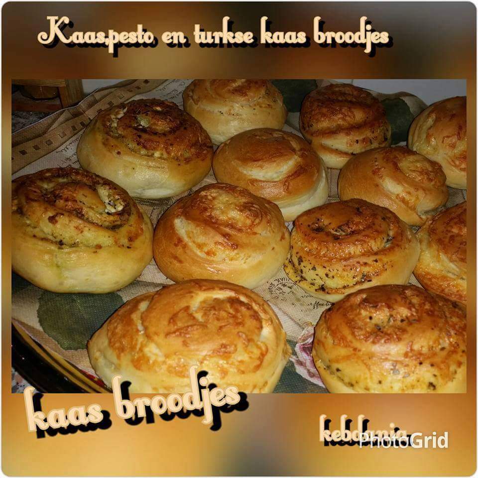 Kaas rolls met pesto en kaas