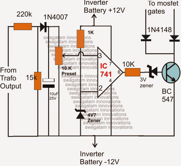 Automatic Output Voltage Regulator Circuit for Inverters | Circuit ...