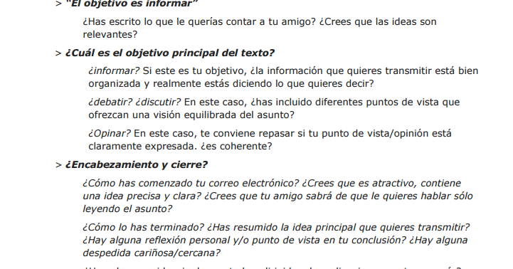 Text types: el correo electrónico Luna profe