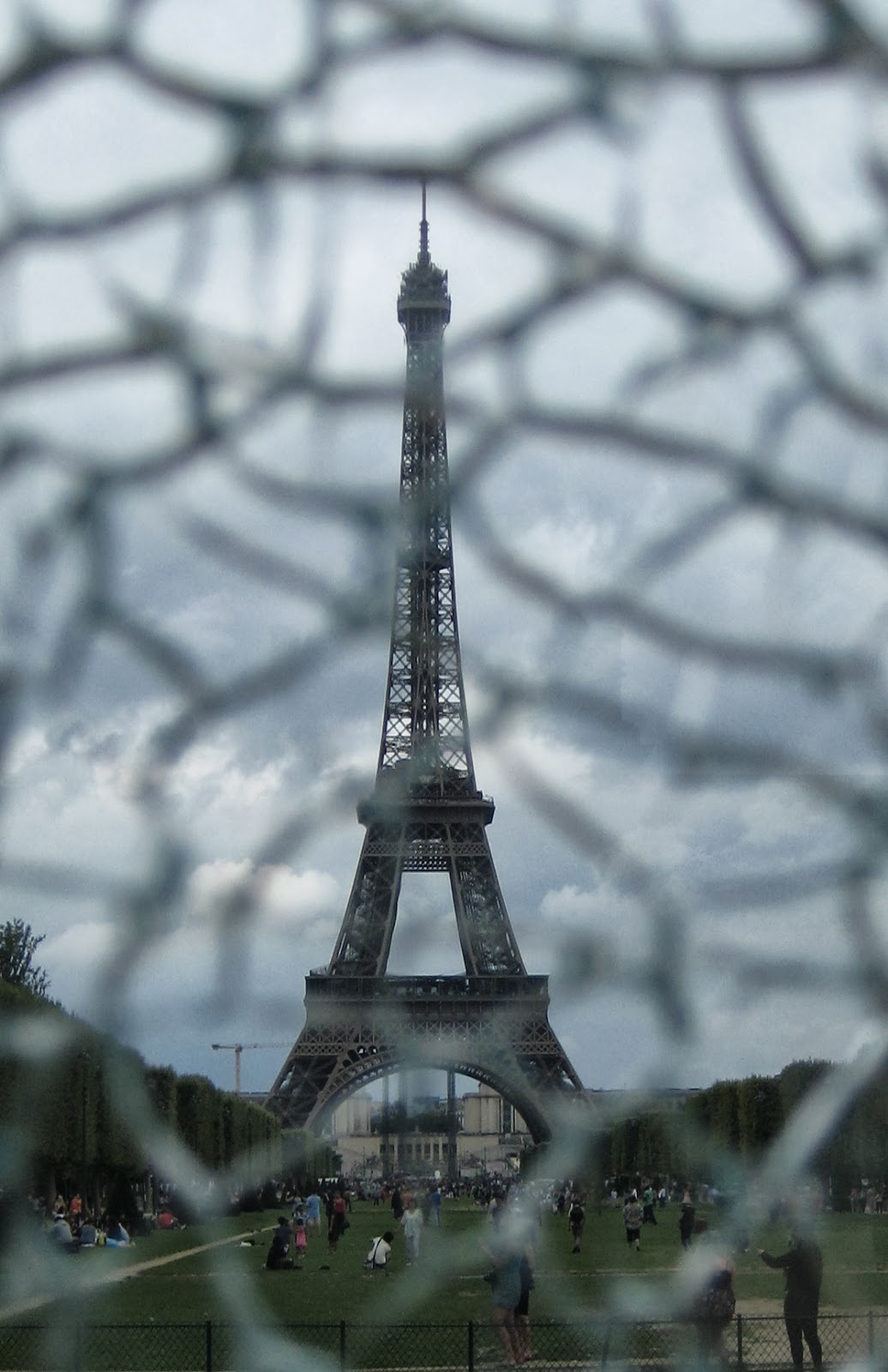Eiffel tower thought brocken glass